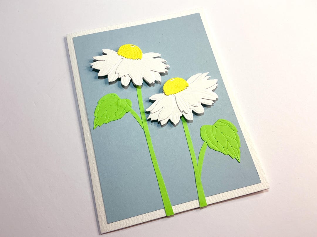 Blank Greeting Card With White Daisy 3D Flowers With Envelope - Etsy