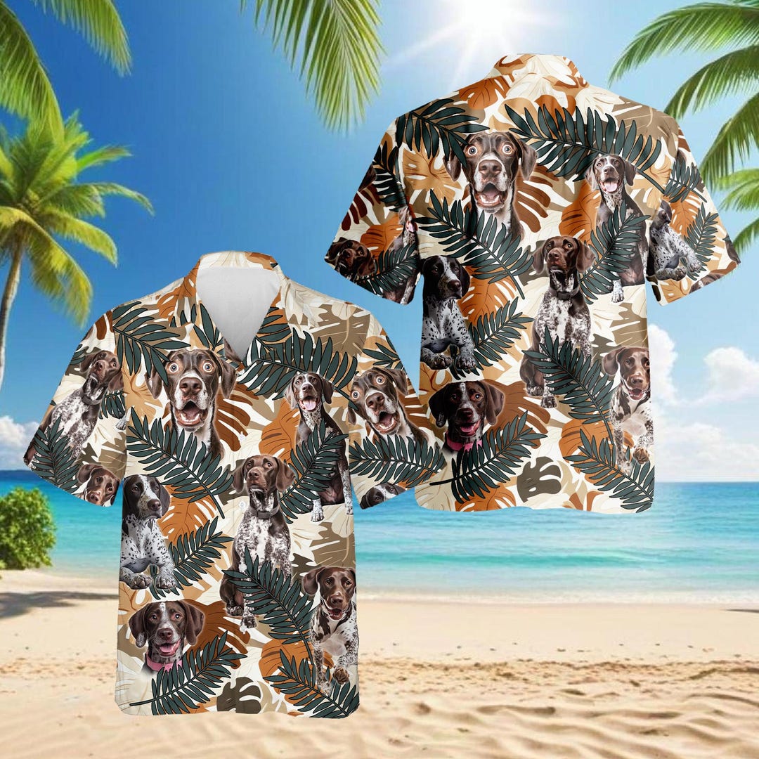 German Shorthaired Pointer Hawaiian Shirt, GSP Dog Lover Aloha Shirt ...