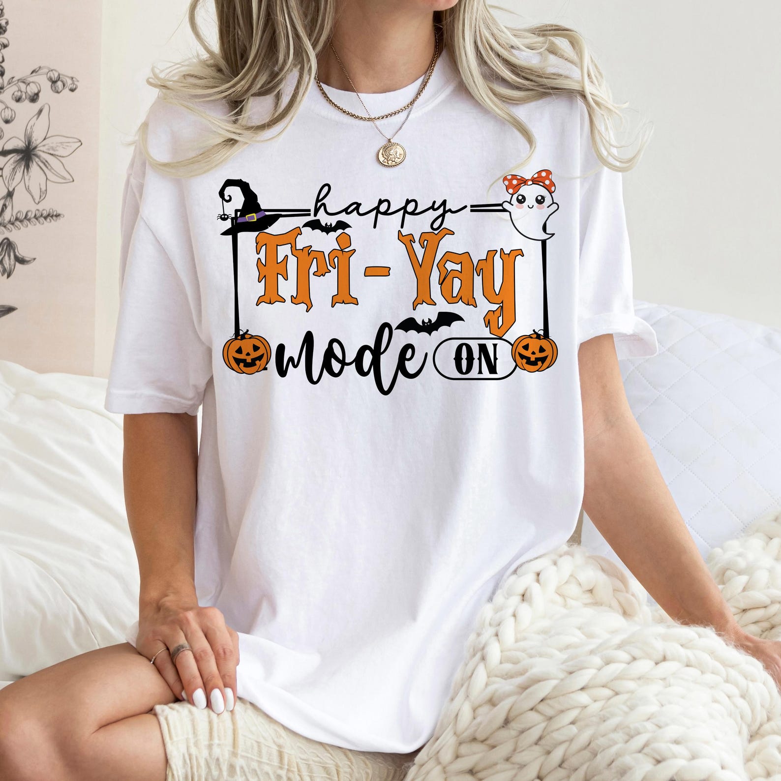 Happy Fri-yay Mode on PNG | Fall Friday Quote With Pumpkins & Leaves ...