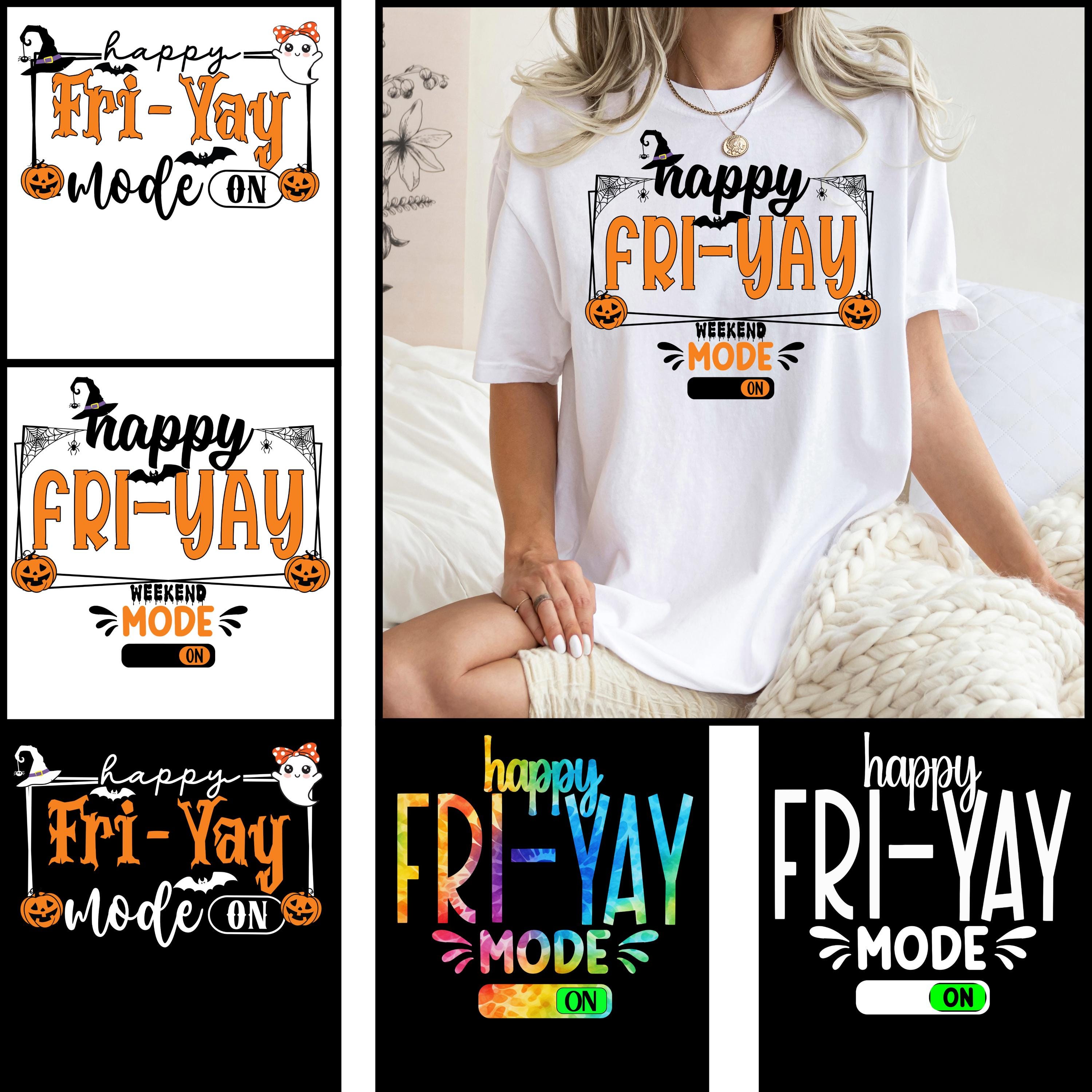 Happy Fri-yay Mode on PNG | Fall Friday Quote With Pumpkins & Leaves ...