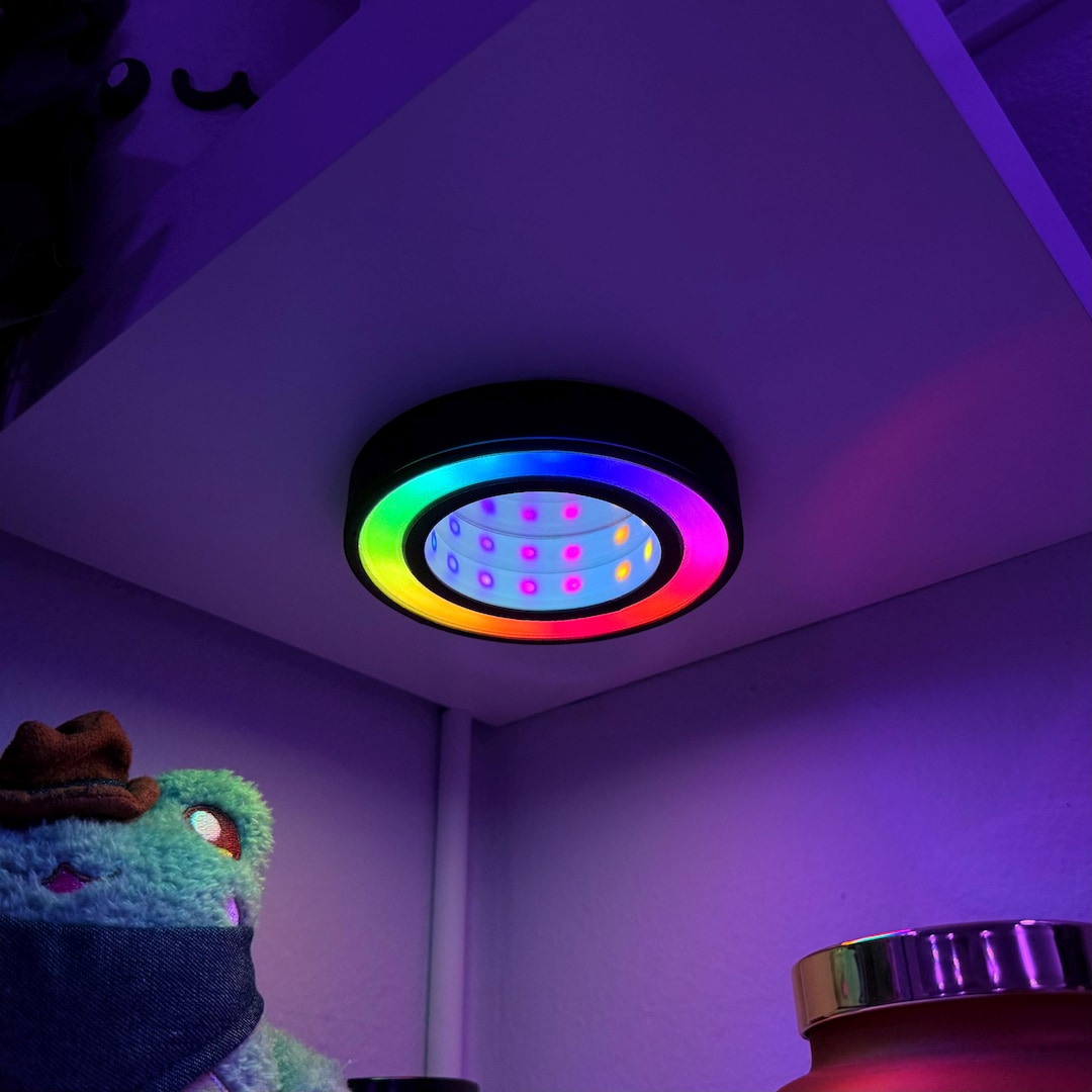 RGB Infinity Mirror Ceiling Puck – WS2812B Led Color Changing Light for ...