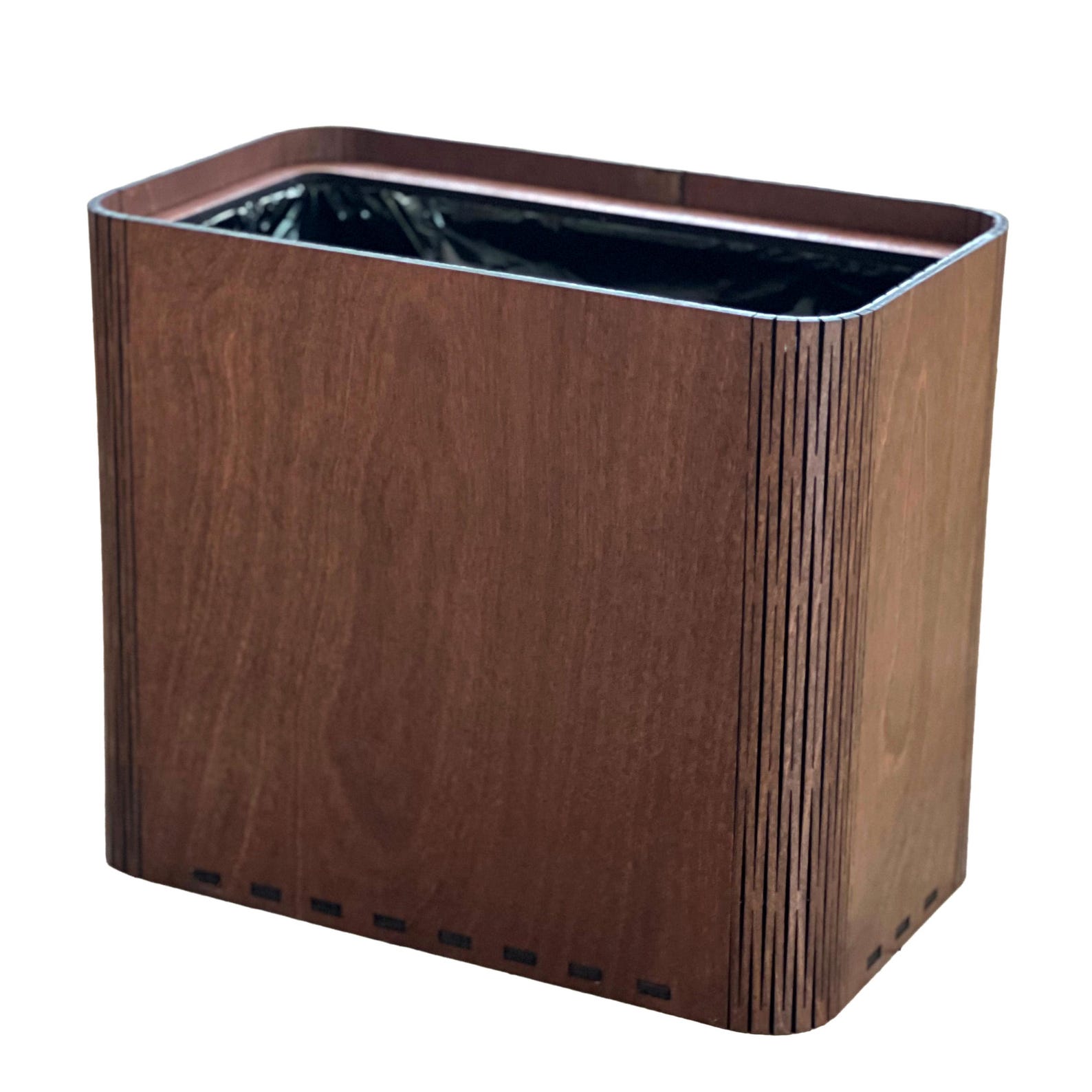 Premium Slim Wooden Trash Can: Modern Waste Paper Basket and Garbage ...