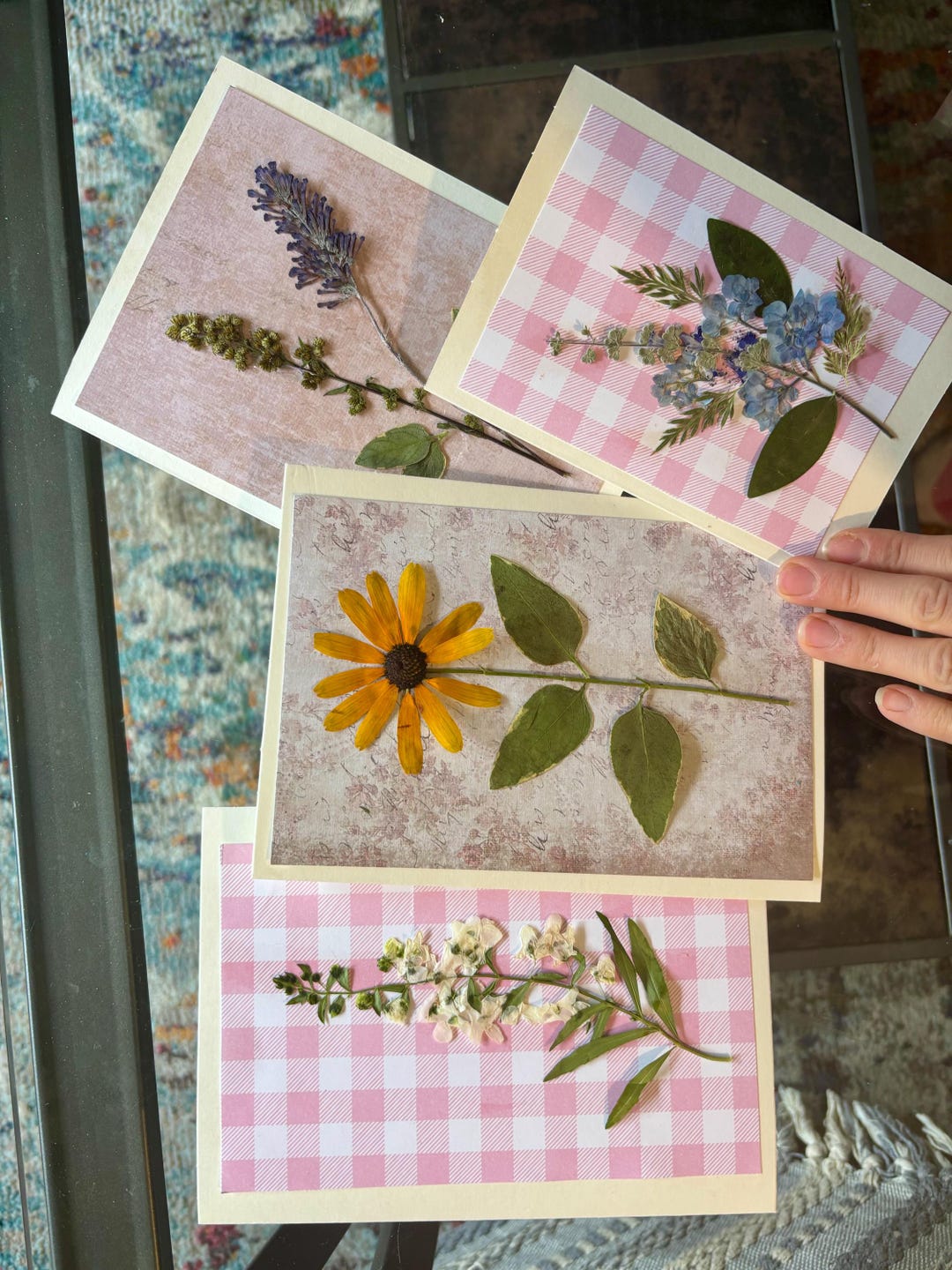 Dried Flower Cards (with Envelopes) - Etsy
