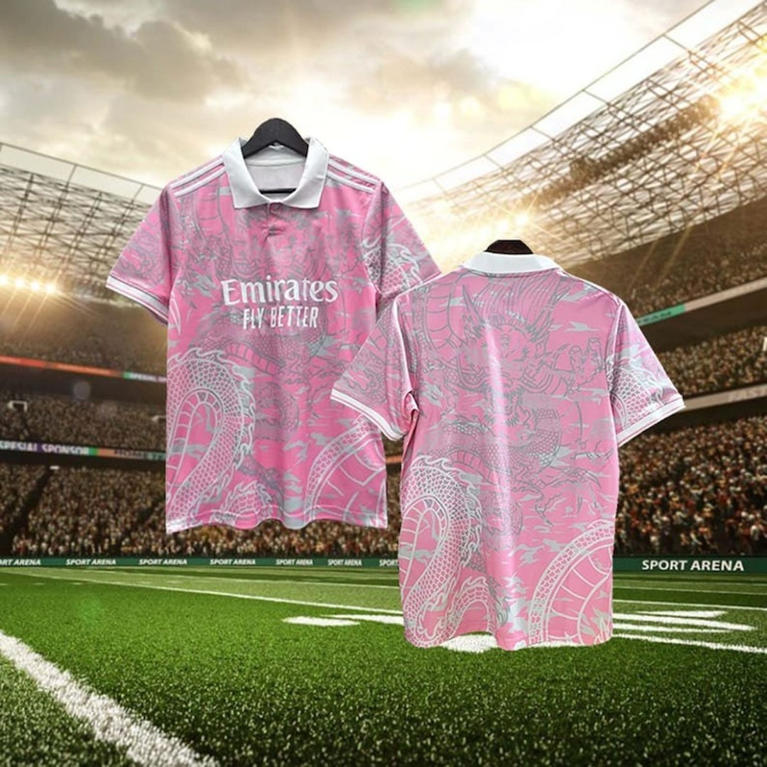 Pink Dragon Football Shirt, Real Madrid 2023-2024, Training Team ...