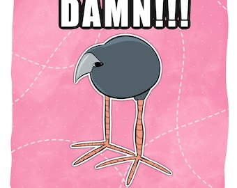Damn!!! Bird Meme Sticker Bird Damn Cute Funny Damn Bird Sticker Animal ...