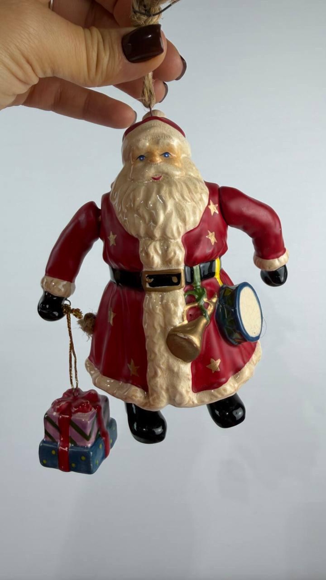Vintage Articulated Santa Claus Christmas Ornament Swinging Legs - Etsy
