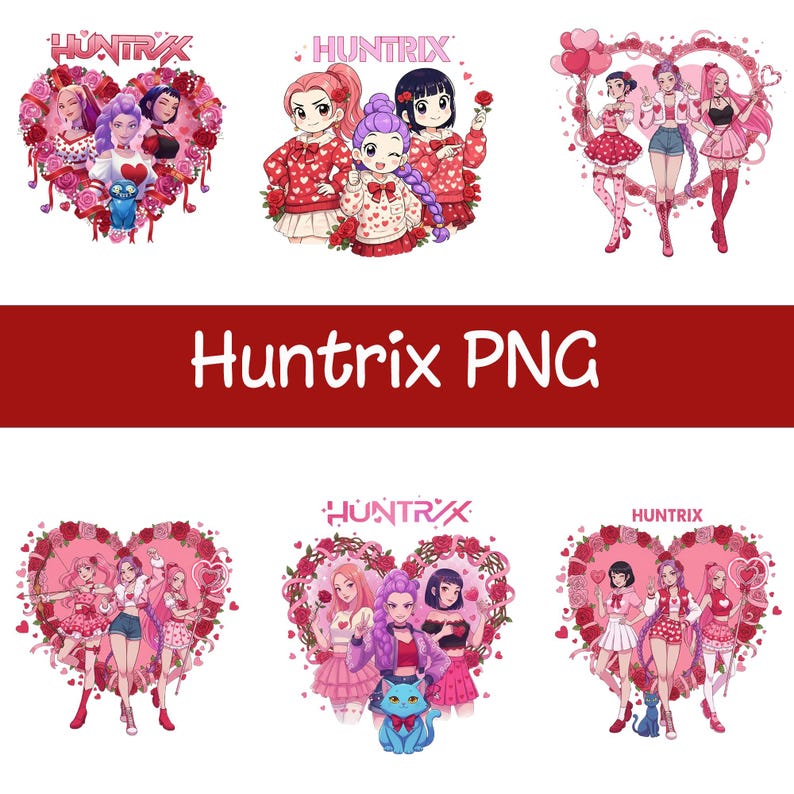 Kpop Huntrix Valentine PNG Bundle, Valentine Saja Girls Png, Kpop Demon ...