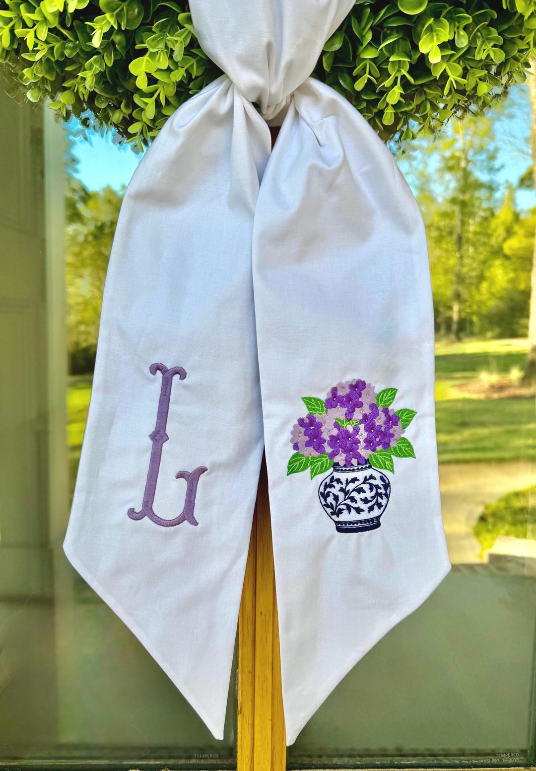 Personalized Hydrangea Wreath Sash. Multi Seasonal Front Door Decor ...