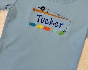 Fish Initial Mini Monogram Shirt. Monogram Toddler Shirt. Fish Summer ...