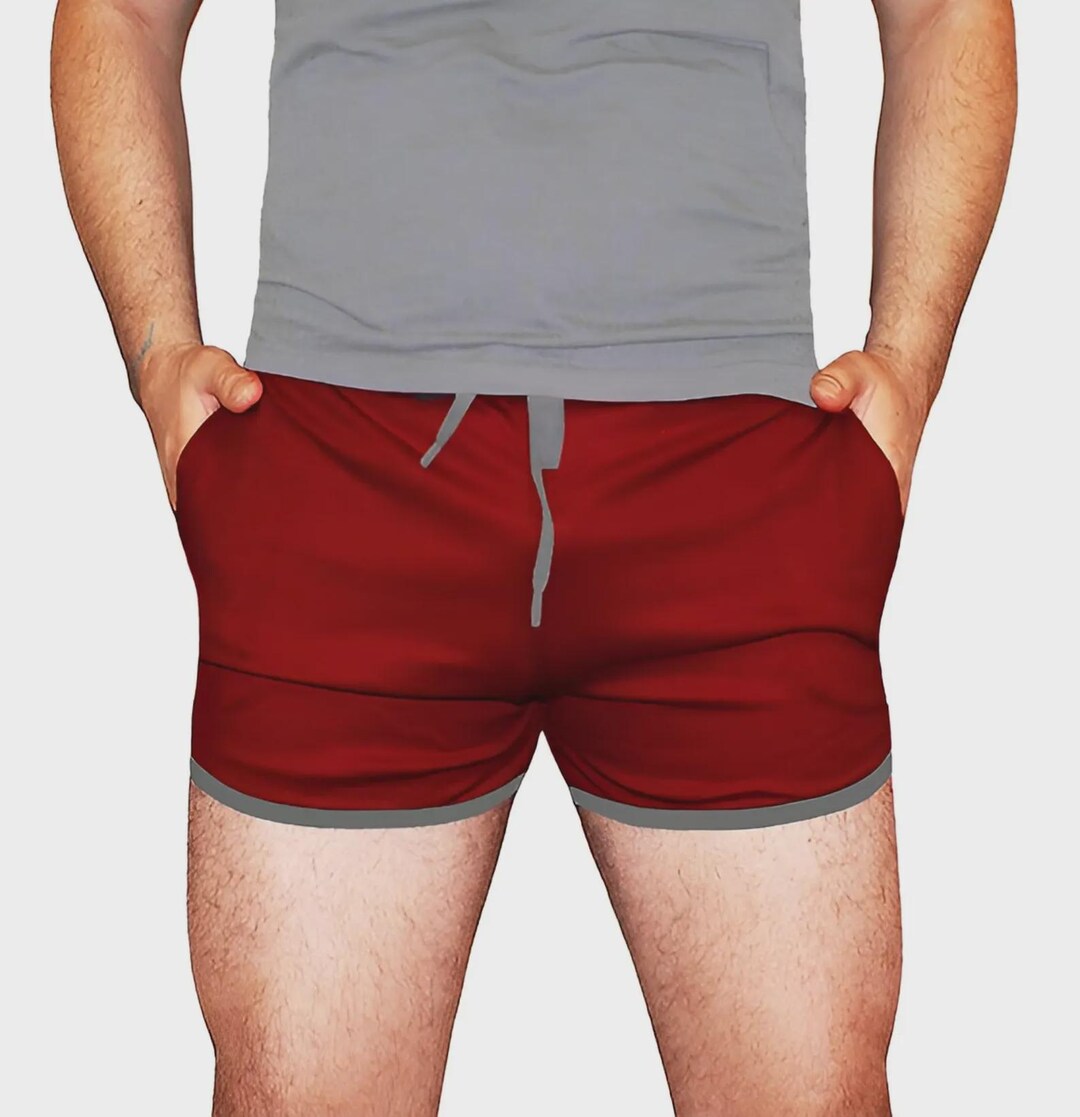 Mens Crossfit Workout Short Burgundy Color,dry Touch,breathable Mesh ...