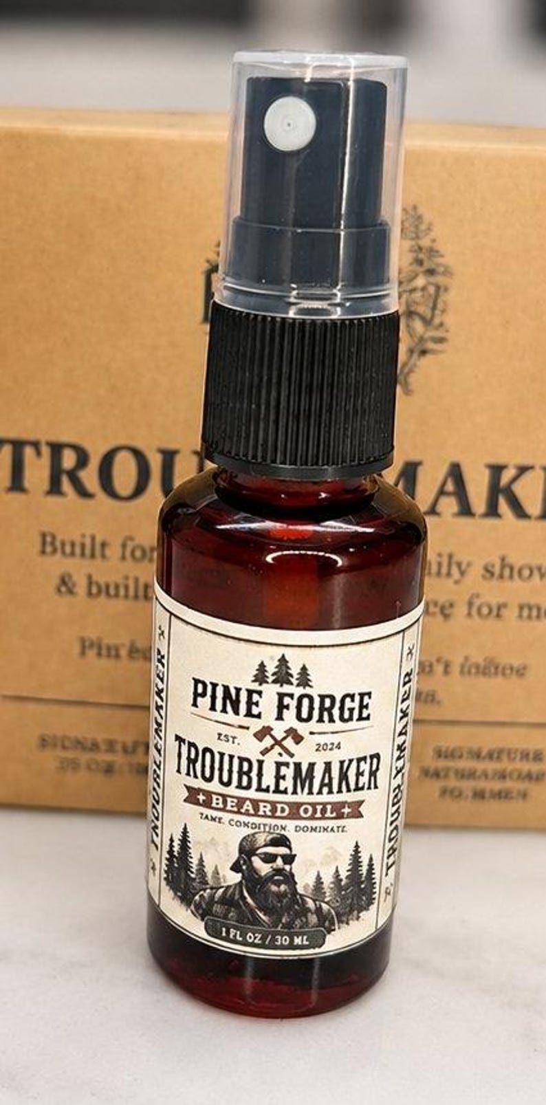 Troublemaker Beard Oil | Amber Woods Scent, Natural Conditioning ...