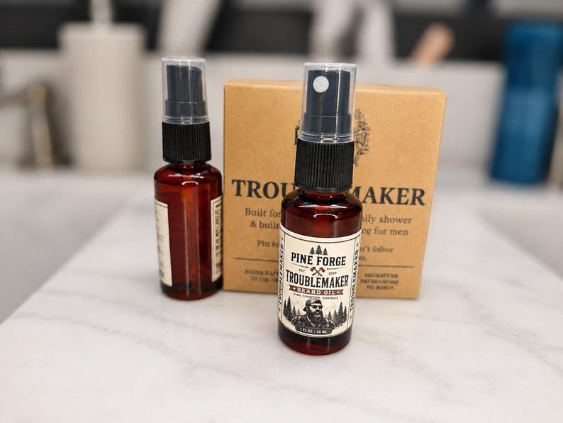 Troublemaker Beard Oil | Amber Woods Scent, Natural Conditioning ...