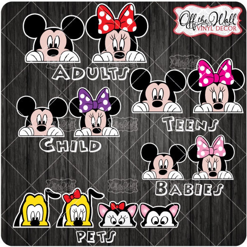 Mouse Peeking Family Vinyl Car Decal Sticker PK1 - Etsy
