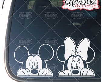 Peeking Mickey Decal | Etsy
