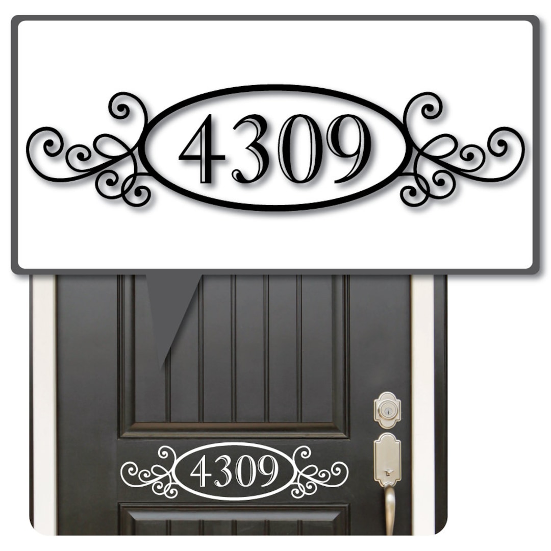House Numbers Front Door Vinyl Lettering Decal Sticker #D01 - Etsy