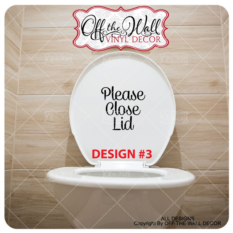 Bathroom Toilet please Close Lid Vinyl Lettering - Etsy