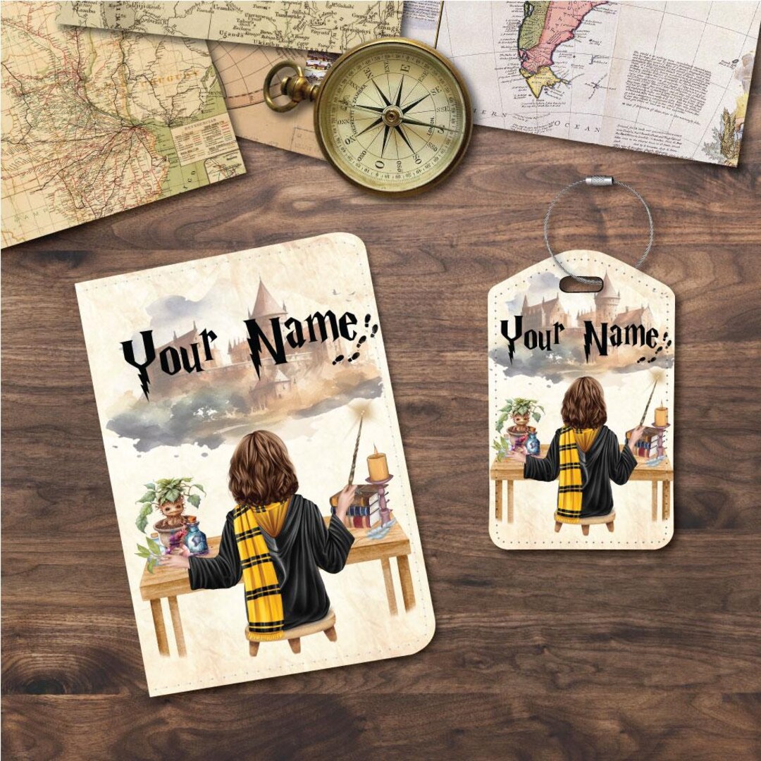 Passport Holder/cover & Luggage Tags | Wizard or Witch Table - Etsy