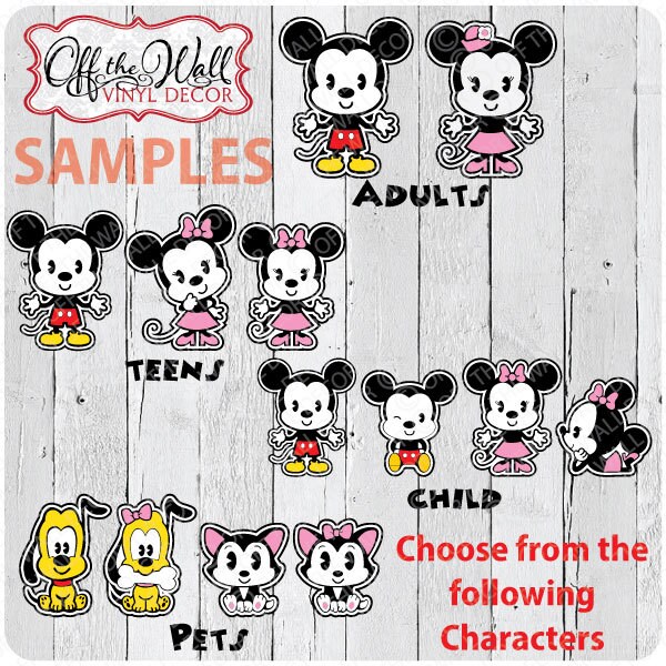 Mouse Cuties Stick Figure Printed Waterproof Vinyl Sticker - Etsy