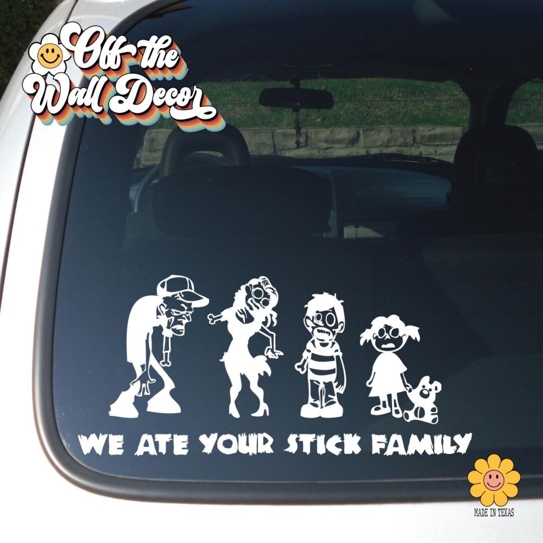 Zombie Family Stick Figure Vinyl Car Decal Sticker - Etsy
