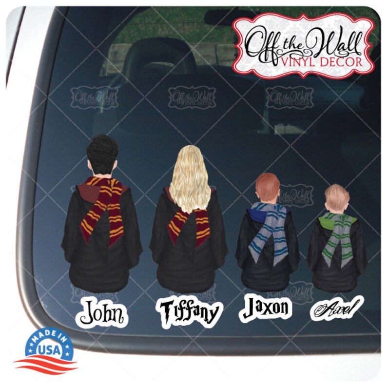 Wizard and Witch Family Stick Figure Die-cut Printed | Etsy