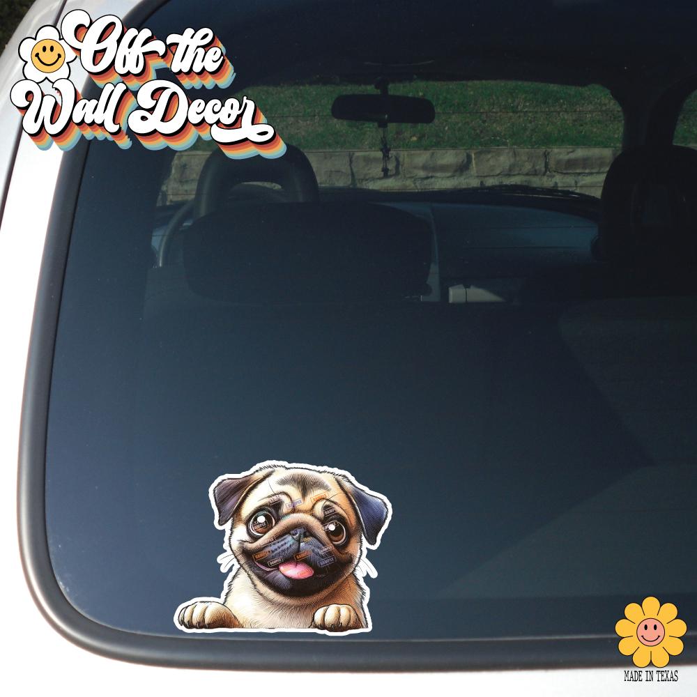 Peeking Pug Decal Stickers For: Window, Car Doors, Laptops and More. - Etsy