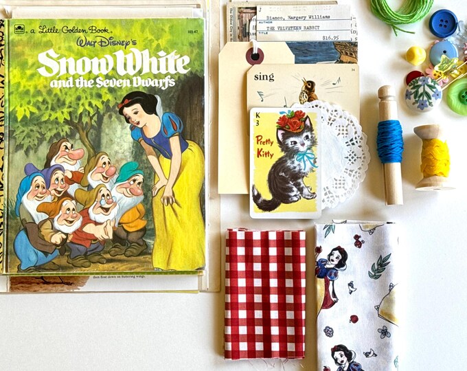 DIY Vintage Snow White Golden Book Junk Journal Kit - Etsy