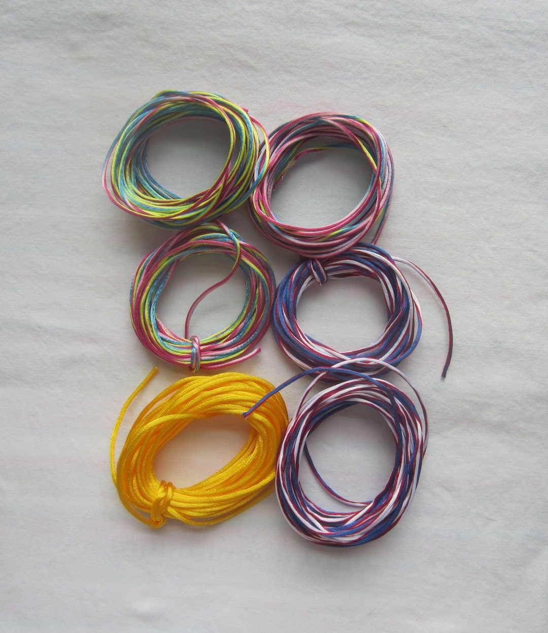 Satin Cord Bundle, Multi-colored Satin Cording, Variegated Cording ...