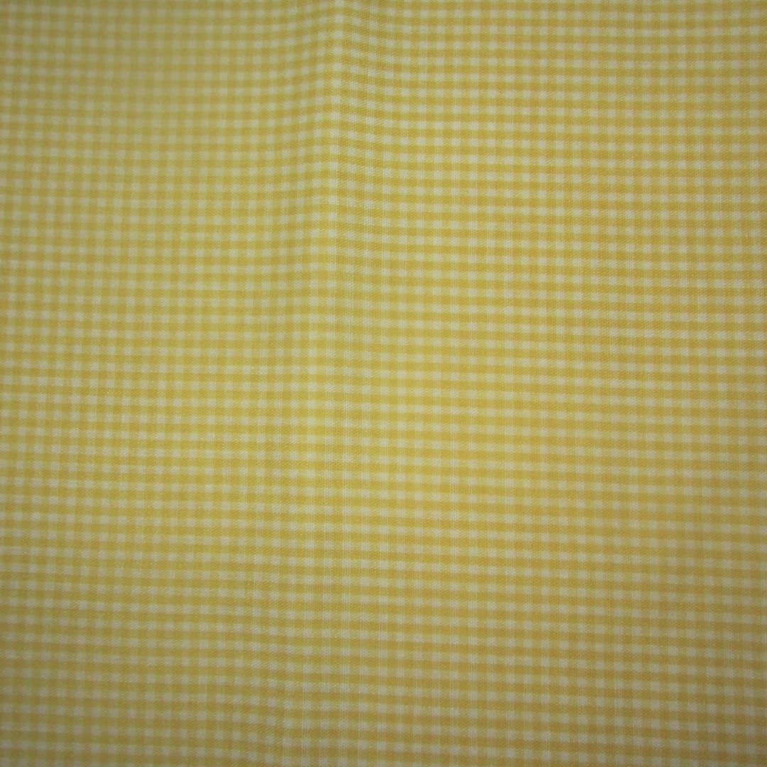 Gingham Fabric, Yellow Gingham Fabric, Vintage Yellow and White Checked ...
