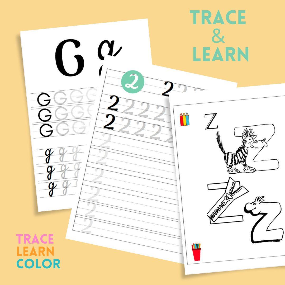 Trace and Learn Handwriting Book | Alphabet and Number Tracing for Kids ...