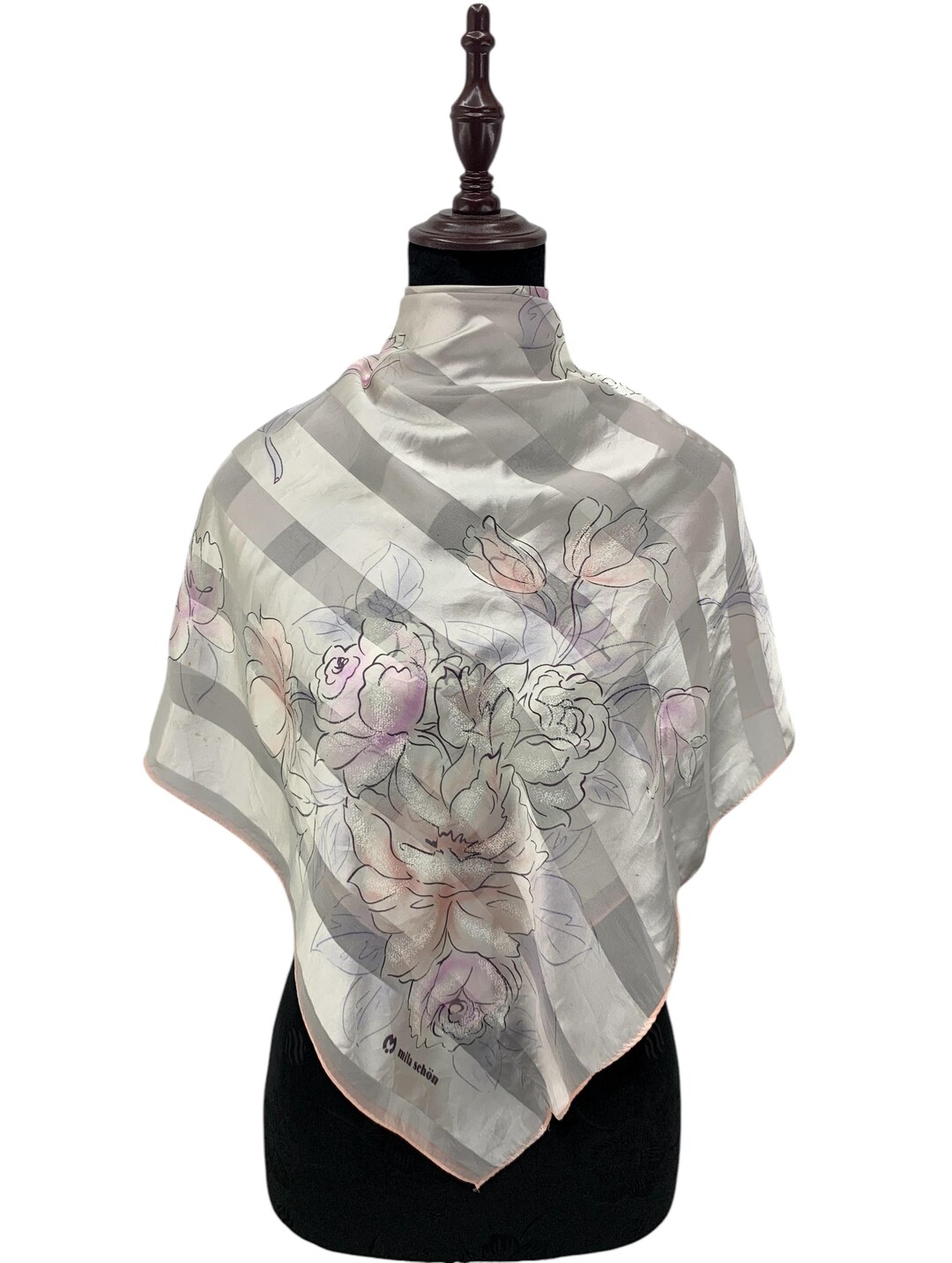 Vintage Mila Schon Silk Scarf Flower Scarves Neckwear Wrap Body Scarf ...