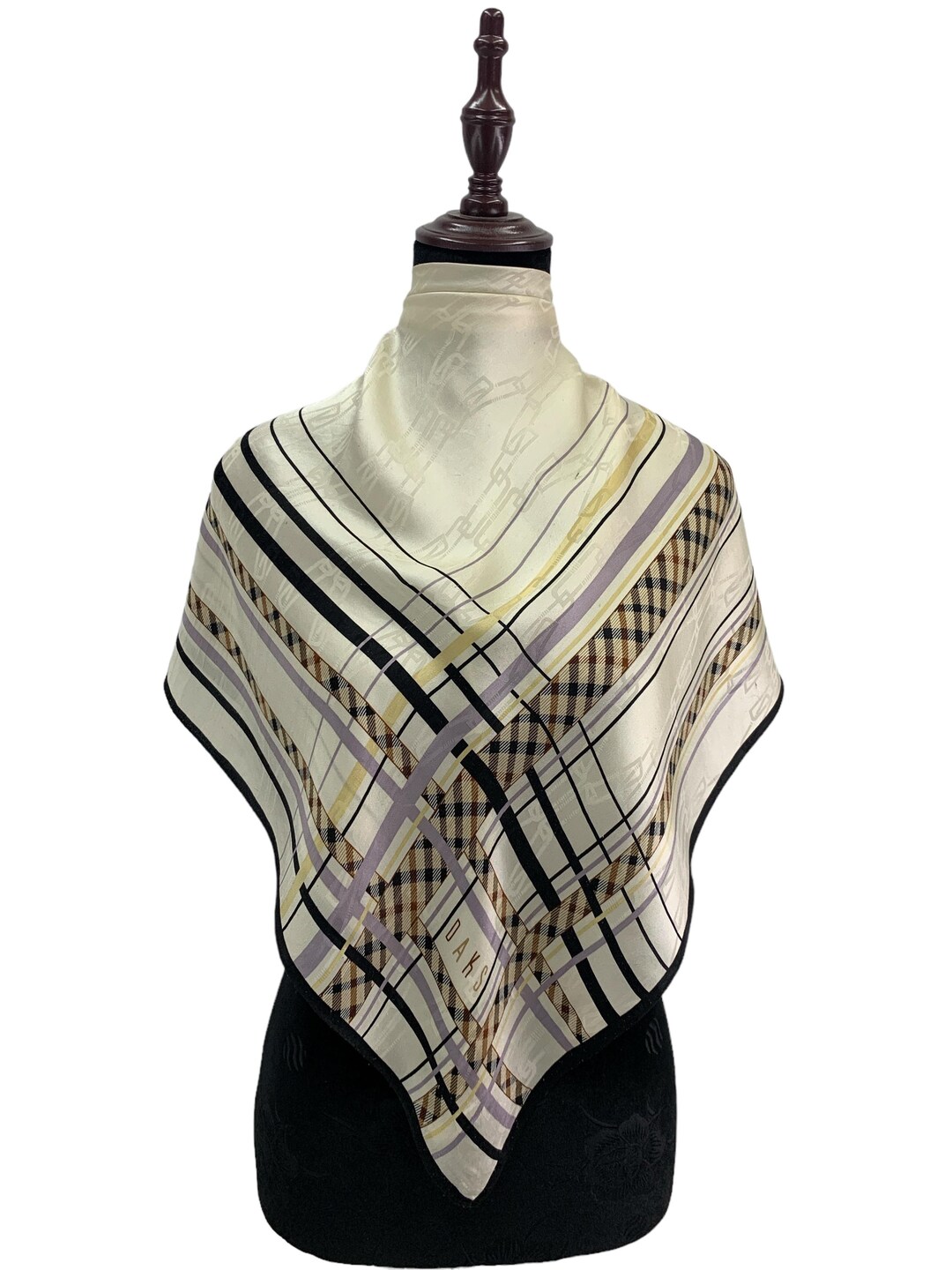 Vintage DAKS London Silk Scarf Jacquard Scarves Neckwear Wrap Silk ...