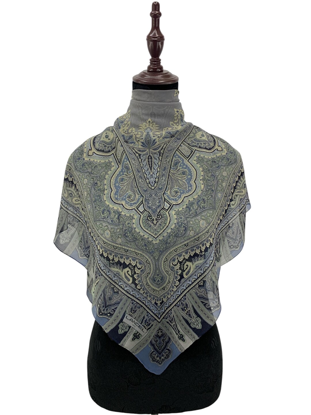 Vintage Lancel Silk Scarf Paisley Scarves Neckwear Wrap Body Scarf ...