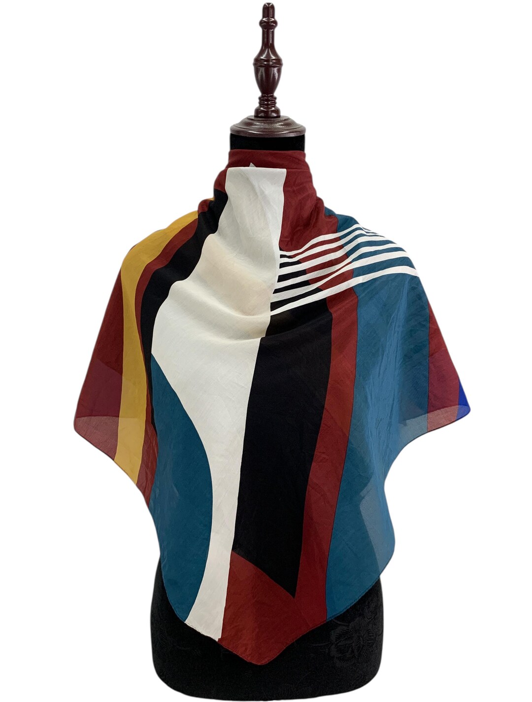 Vintage Pinky & Dianne Silk Cotton Neckwear Vintage Scarf Abstract ...