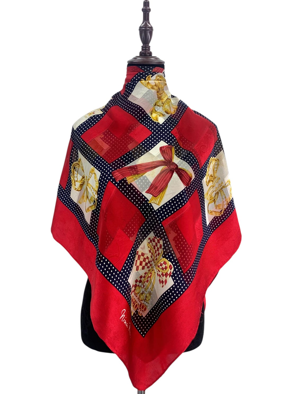 Vintage Nina Ricci Silk Scarf Classic Scarves Neckwear Wrap Body Scarf ...