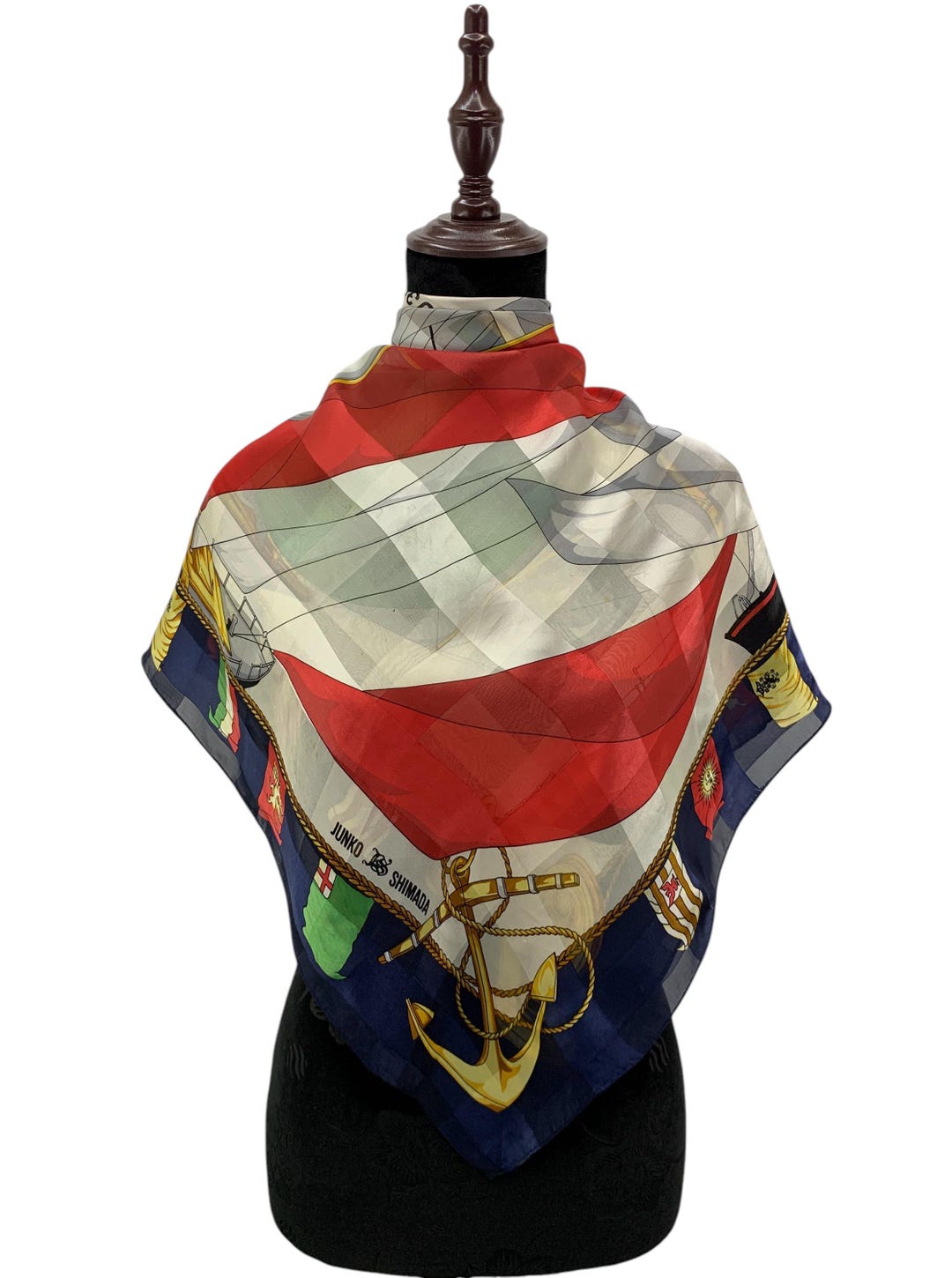 Vintage Junko Shimada Silk Scarf Boat Scarves Neckwear Accessories ...