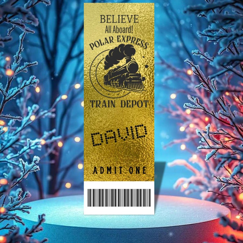 Personalized Polar Express Ticket, Golden Ticket, Believe, Editable ...
