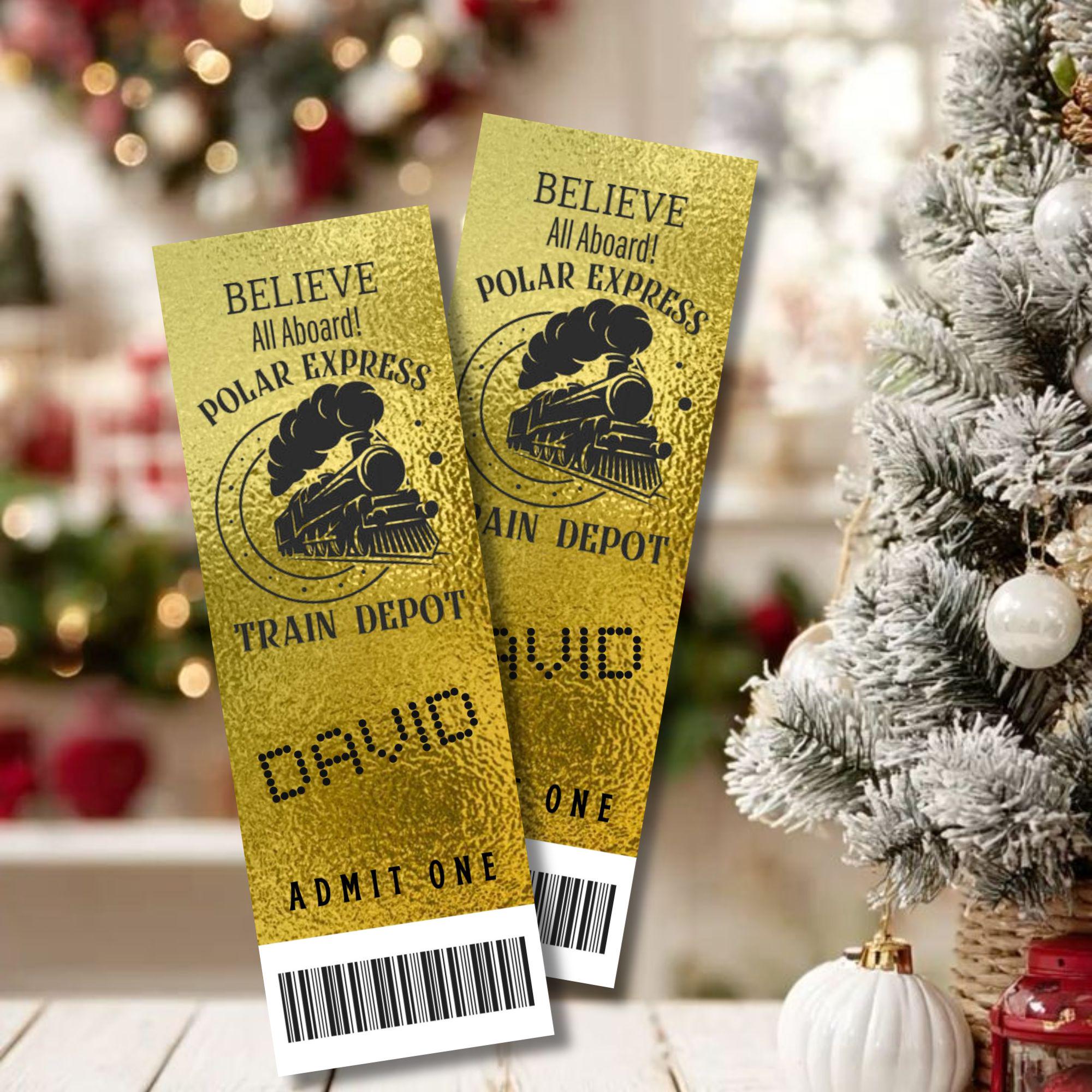 Personalized Polar Express Ticket, Golden Ticket, Believe, Editable ...