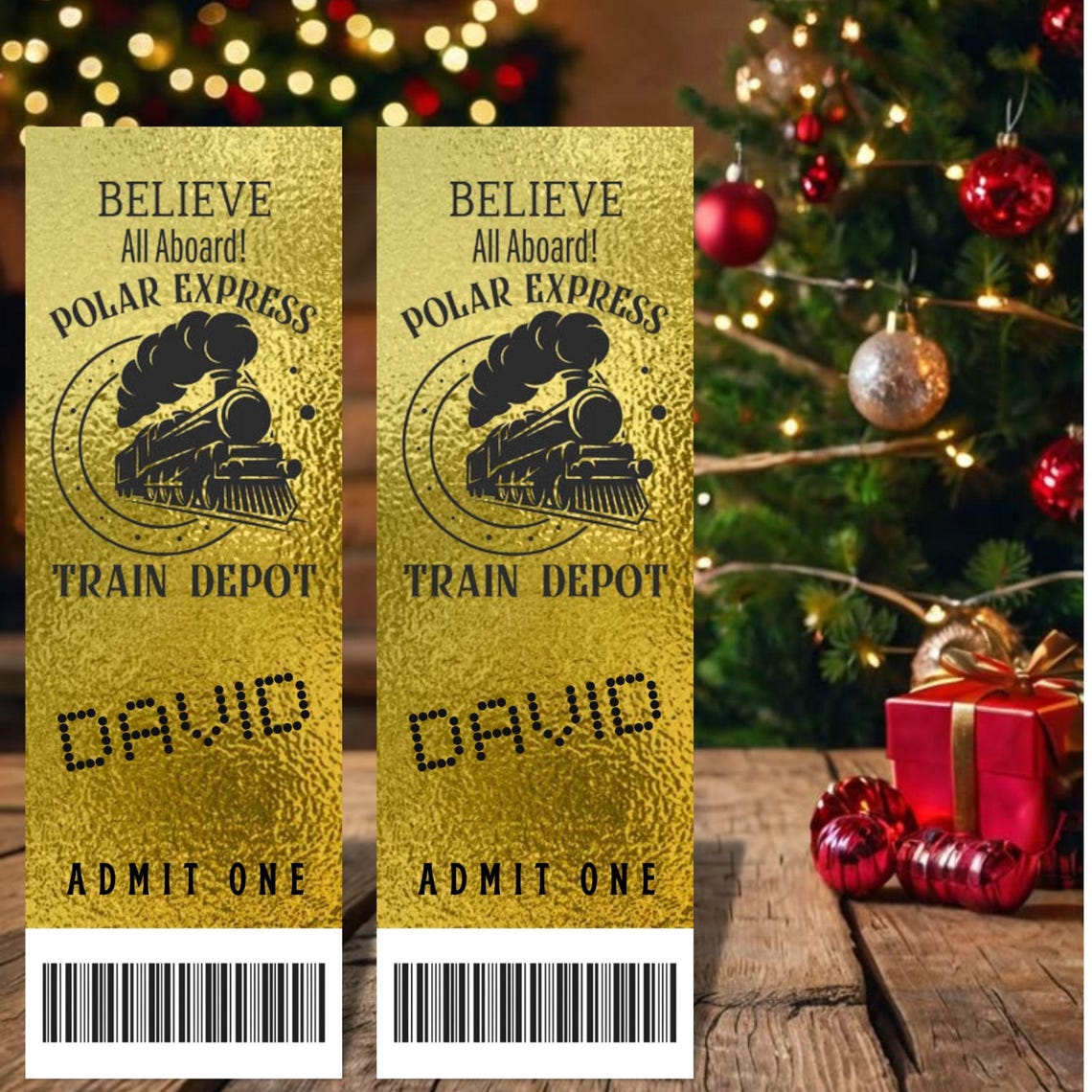 Personalized Polar Express Ticket, Golden Ticket, Believe, Editable ...