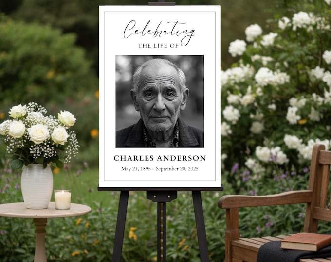 Funeral Poster Photo Display Set | Memorial Poster for Funeral | Photo ...