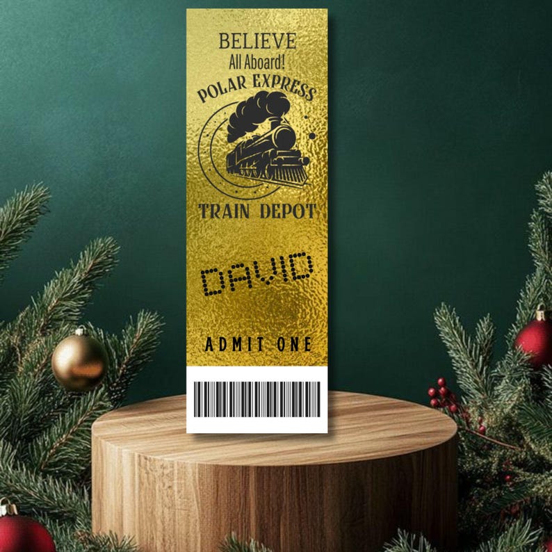 Personalized Polar Express Ticket, Golden Ticket, Believe, Editable ...