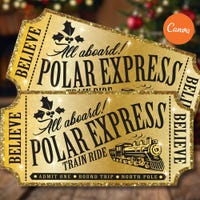Personalized Polar Express Ticket | Gold Train Ride Gift (printable) - Etsy