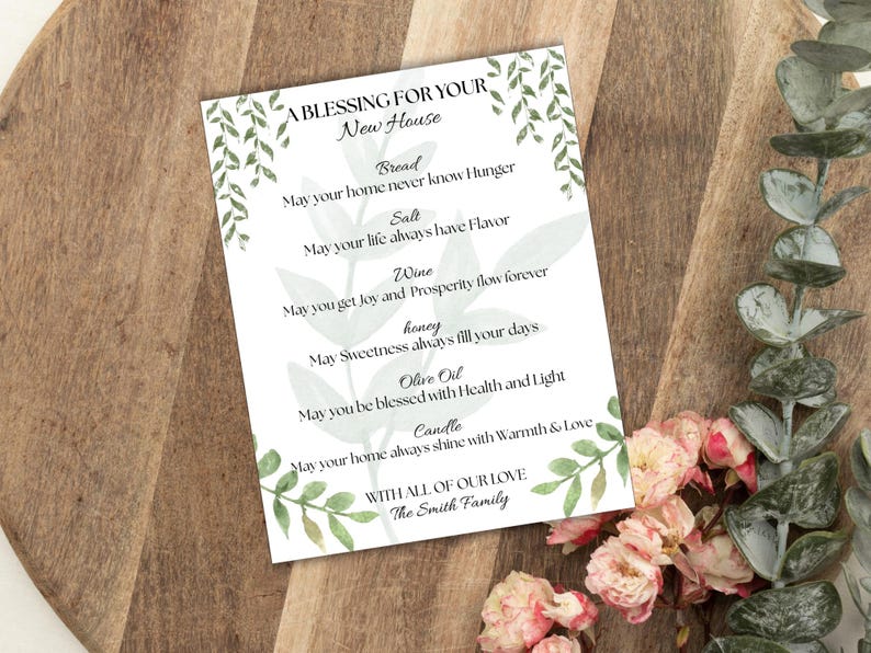 House Blessing Printable: Bread, Salt, Wine Poem (digital Download) - Etsy