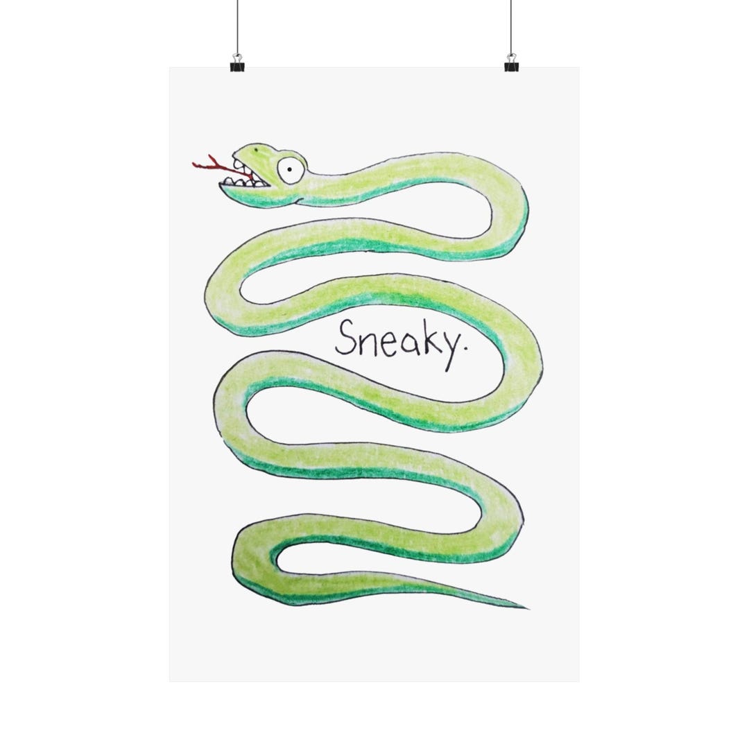 Sneaky Snake Vertical Poster Art, Fun Wall Decor, Unique Gift for Kids ...