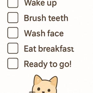 Cat Morning Routine Cards – Printable Visual Schedule for Kids ...