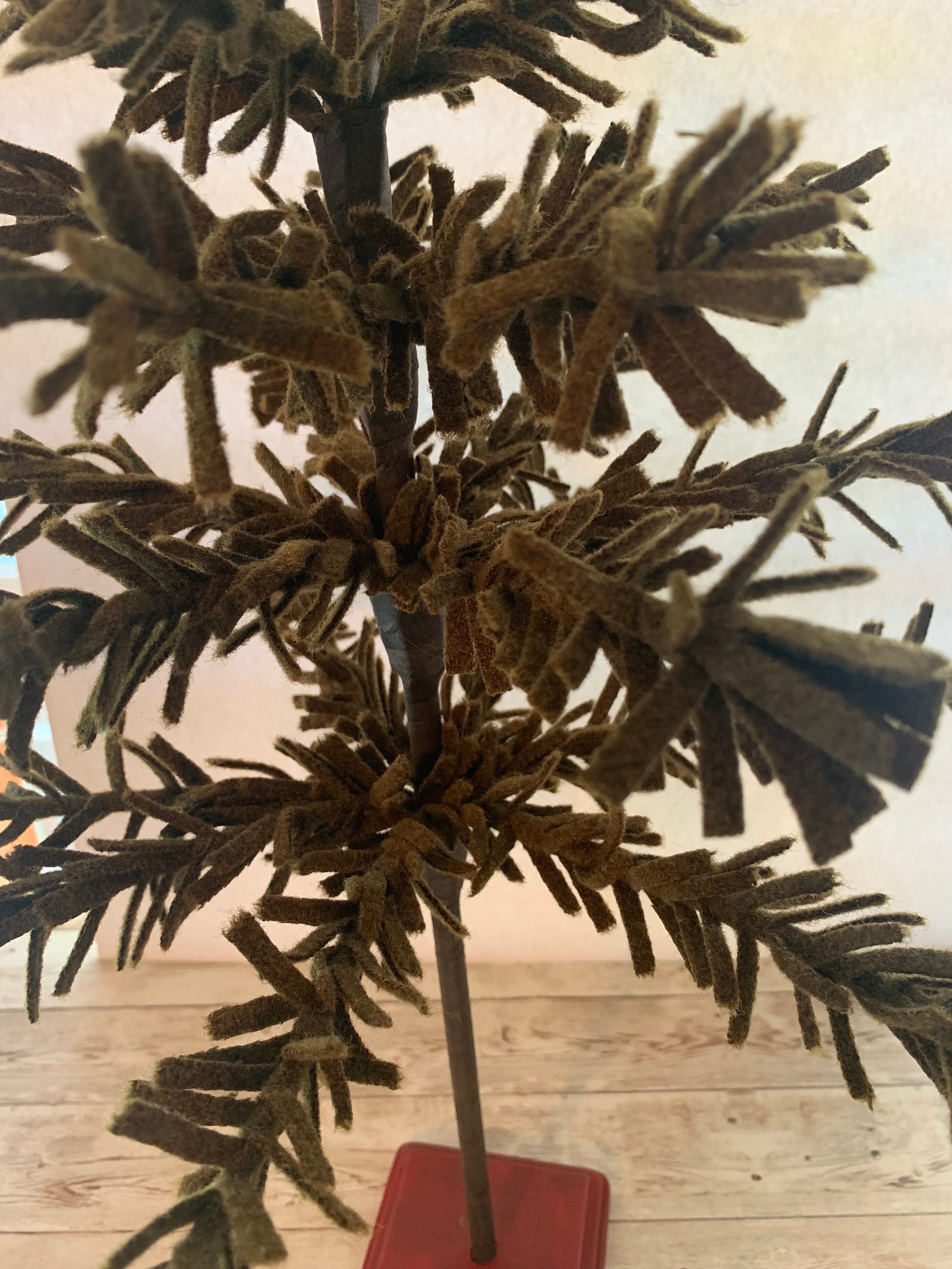 Feather Tree Primitive Tabletop Tree Prim Christmas Tree Wool Feather ...