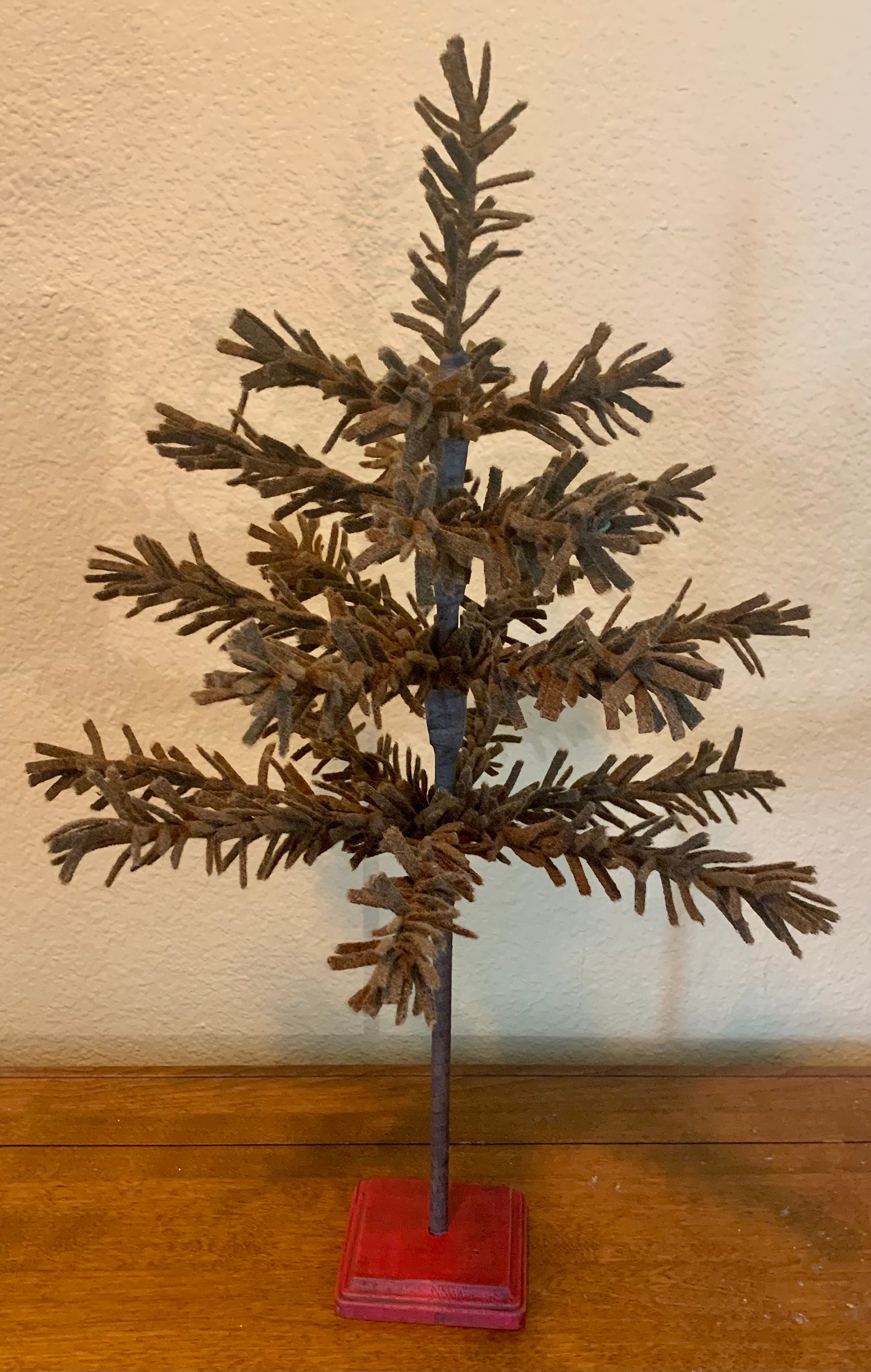 Feather Tree Primitive Tabletop Tree Prim Christmas Tree Wool Feather ...