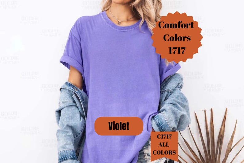 Comfort Colors Violet Shirt, Violet Blank Shirt, 1717 Garment Dyed T ...