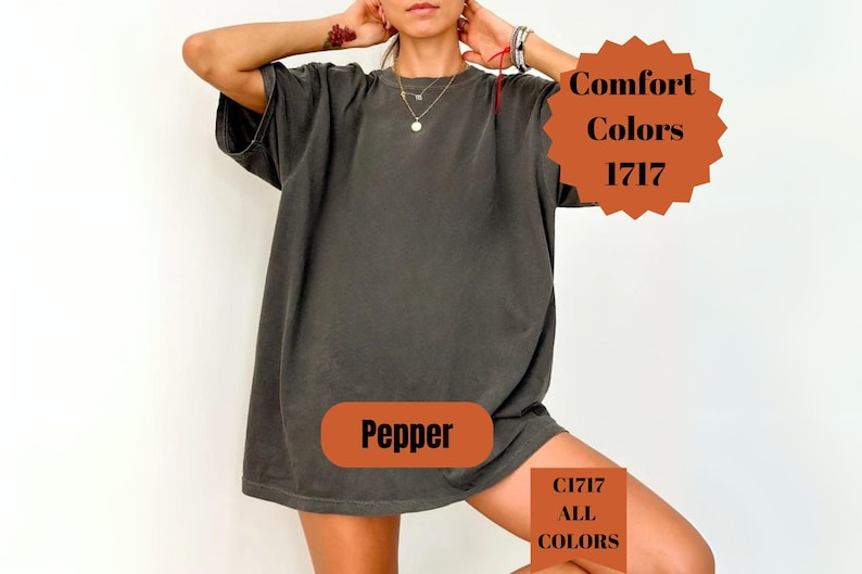 Comfort Colors Pepper Shirt – 1717 Garment Dyed Tee – Unisex ...