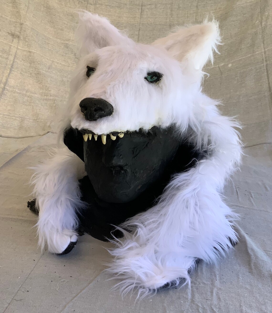 Wolf Headdress. White Faux fur. | Etsy
