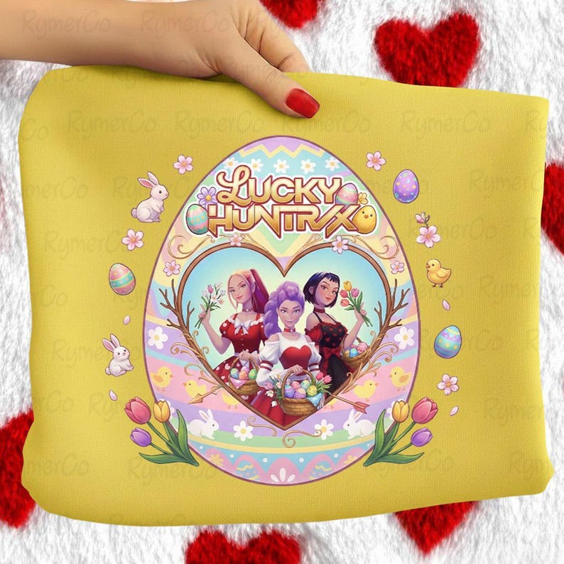 Kpop Huntrix Easter Day PNG, Happy Easter Day Png, Preppy Easter Kpop ...